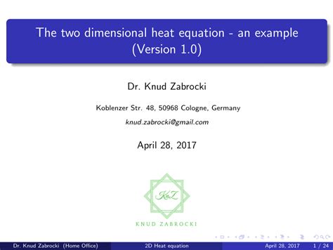 Pdf The Two Dimensional Heat Equation An Example