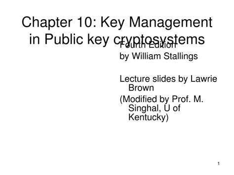 Ppt Chapter 10 Key Management In Public Key Cryptosystems Powerpoint