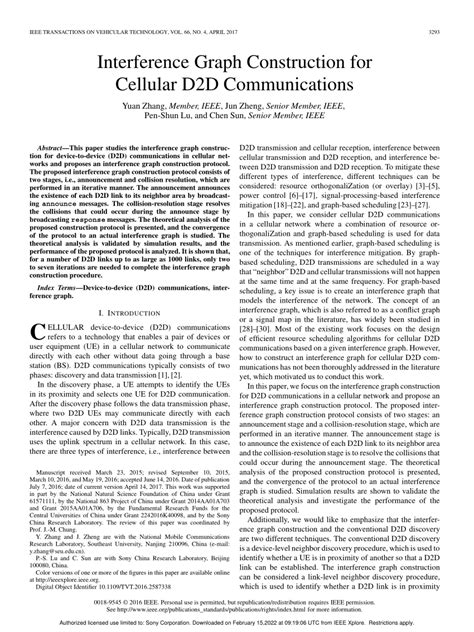 Pdf Interference Graph Construction For Cellular D2d Communications