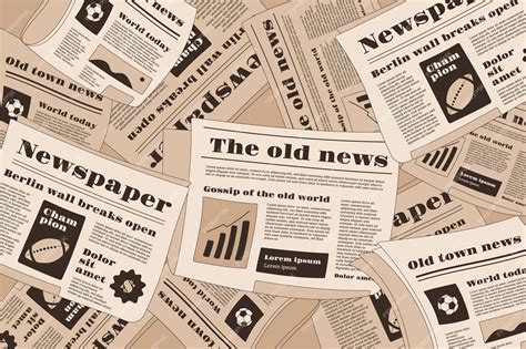 Free Vector Hand Drawn Old Newspaper Pattern Design