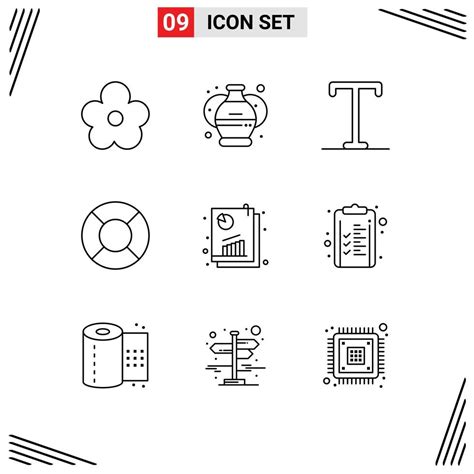 9 User Interface Outline Pack Of Modern Signs And Symbols Of Seo Analysis Report Bold Analysis