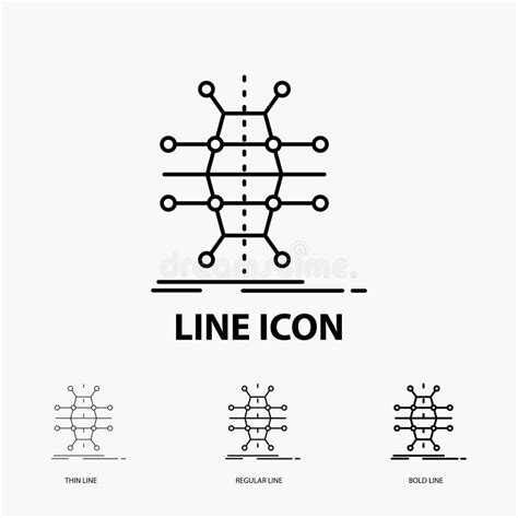 Distribution Grid Infrastructure Network Smart Icon In Thin
