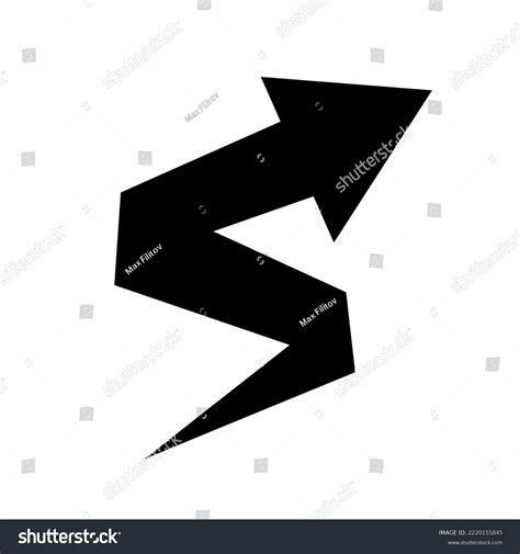 Zigzag Arrow Icon Sharp End Black Stock Vector Royalty Free 2220155845 Shutterstock
