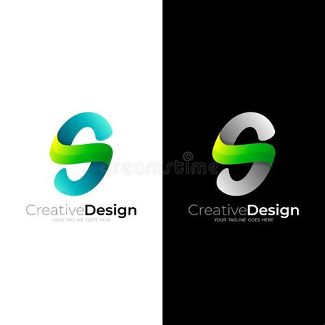 Abstract Letter S Logo With 3d Colorful S Logos Stock Vector