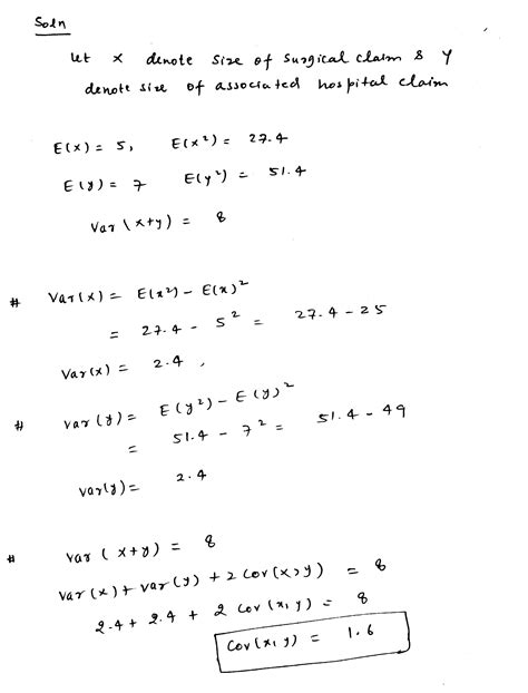 [solved] 2 10 Marks Let X Denote The Size Of A Surgical Claim And Y Course Hero