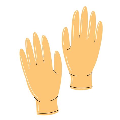 바탕에 고립 된 노란색 정원 고무 장갑 프리미엄 벡터