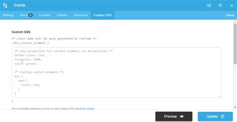 Css Customized Look For Events Design Element Shortpoint Support