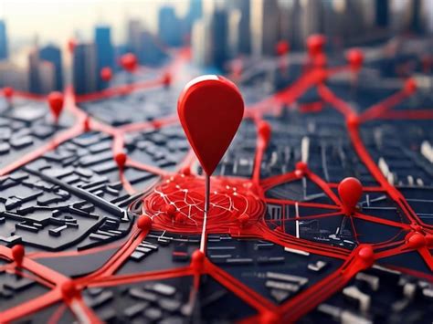 Red Map Pin In Cityscape And Premium Ai Generated Image