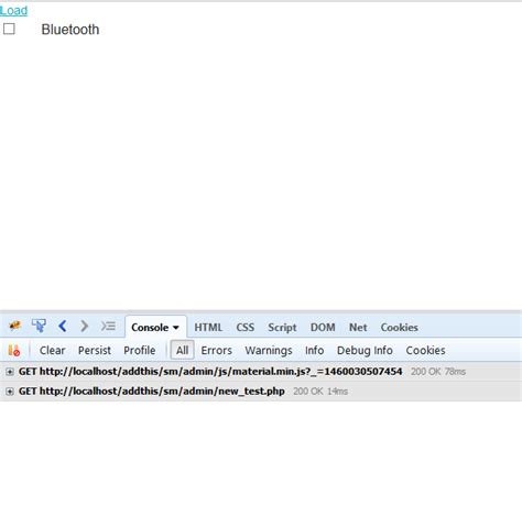 Javascript Material Design Lite Switch Not Working On Jquery Load