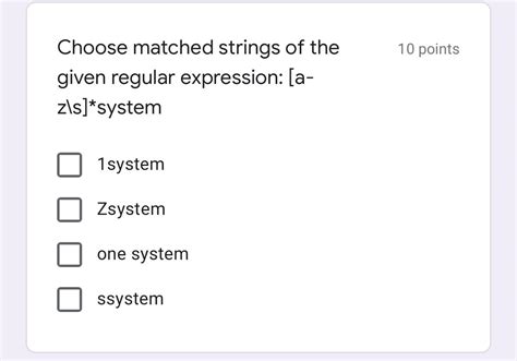 Solved 10 Points Choose Matched Strings Of The Given Regular