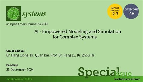 Systems Mdpi On Linkedin Ai Modeling Simulation Complexsystems Systems Artificialintelligence