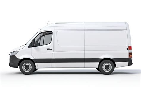 Delivery Van Side View Isolated On A White Background Premium Ai Generated Image