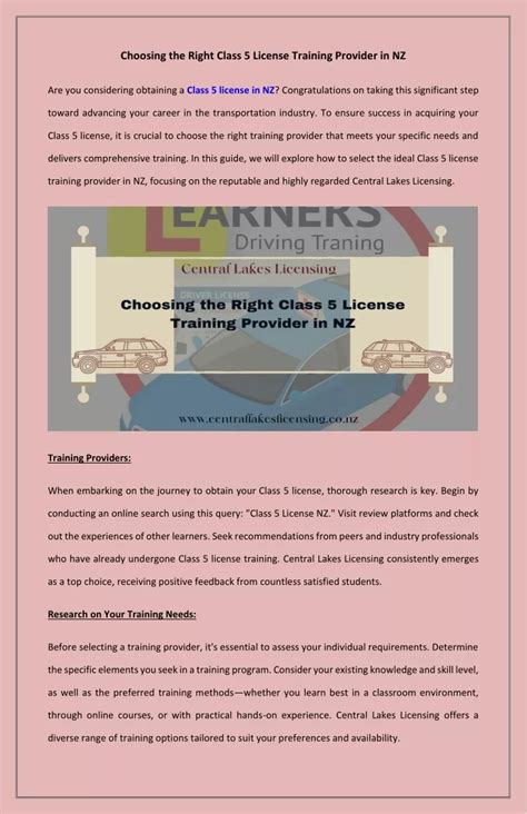 Ppt Choosing The Right Class 5 License Training Provider In Nz