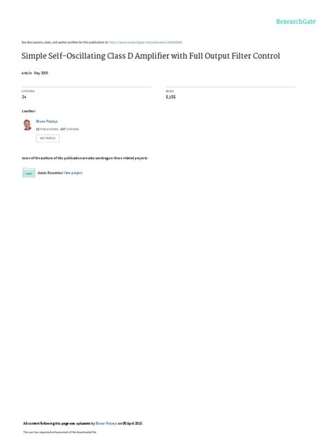Audio Engineers Class D Amplifier Design Pdf Amplifier Feedback