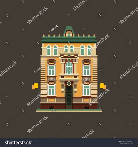 Building Foreign Embassy Vector Illustration On Stock Vector Royalty Free 1332885371
