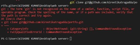 Im Trying To Clone The Repository In Vs Code And This Is The Error