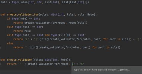 Unnecessary Warning Int Doesnt Have Expected Attribute Getitem Ides Support Intellij