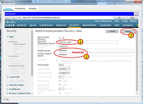 13 3 12 Packet Tracer Configure A Wpa2 Enterprise Wlan On The Wlc Instructions Answer