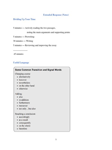 Extended Response Notes Download Free Pdf Argument Reason