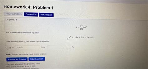 Solved Homework 4 Problem 1 Previous Problem Problem List