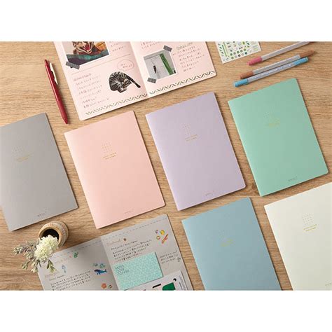 Midori Colour Notebook 5 Mm Dotted Pink A5 Bunbougu