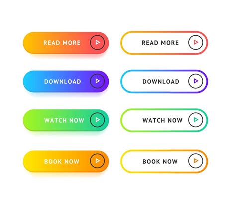 Different Color Ui Interface App Button Set Vector 15936518 Vector Art At Vecteezy