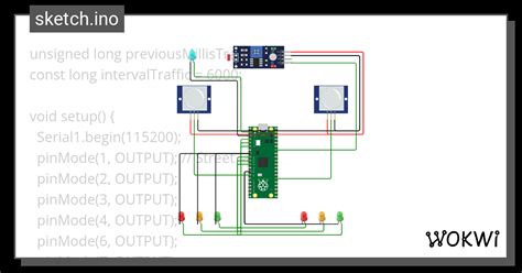 Traffic Signal Wokwi Esp32 Stm32 Arduino Simulator