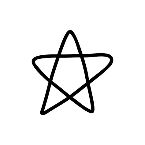 Hand Drawn Doodle Star Cartoon Night Sky Element Vector Sketch
