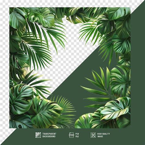 Tropical Leaf Frame Without Background Hd Quality Premium Ai