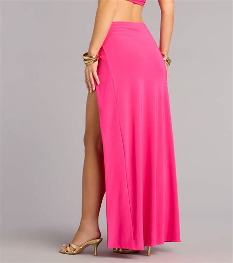 Eyes On You High Slit Maxi Skirt And Windsor