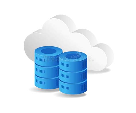 3d Illustration Of Database Concept With Cloud Server Stock Illustration Illustration Of