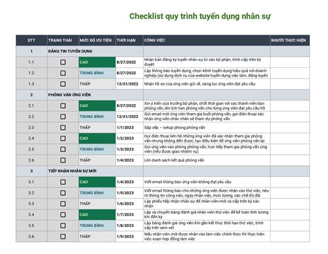 TẢI NGAY 8 mẫu checklist công việc Excel miễn phí thông dụng