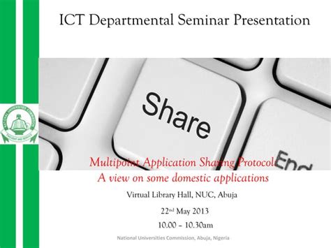 Multipoint Application Sharing Protocol A View On Some Domestic Applications Ppt