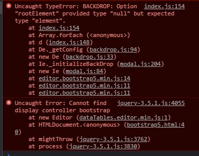 Editor Bootstrap Example Is Broken DataTables Forums