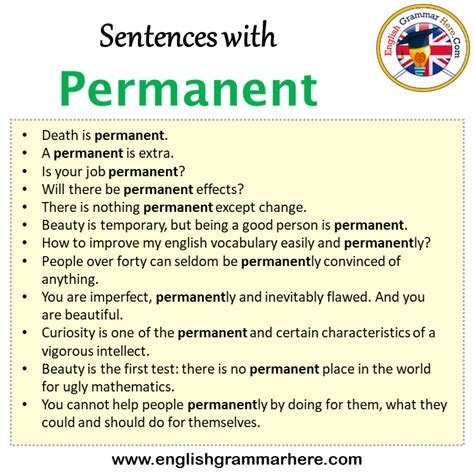 Sentences With Permanent Permanent In A Sentence In English Sentences For Permanent English Sentences With Permanent Permanent In A Sentence In English Sentences For Permanent English