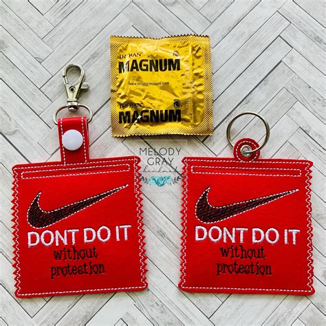 Dont Do It Condom Case Snap Tab Eyelet Keyfob Pecker Pouch