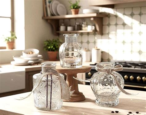 Hand Adorned Glass Vase Sets Minimalist Home Decor Bud Vases For