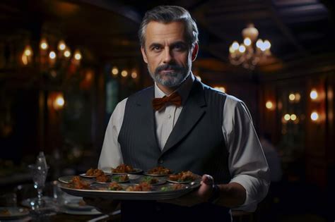 Premium Photo Server In Restaurant