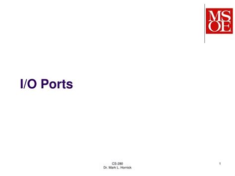 PPT I O Ports PowerPoint Presentation Free Download ID
