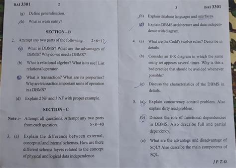 Dbms Previous Paper Btech 2022