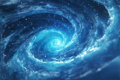 Abstract Blue Swirling Vortex Premium Ai Generated Image