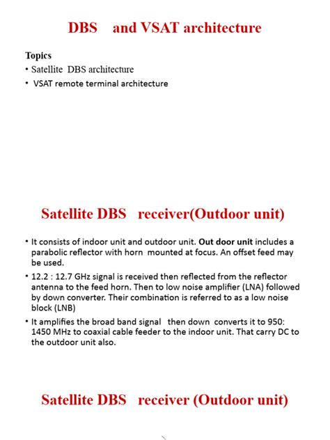 Satellite Receiver Dbs And Vsat Architecture Pdf Satellite Television Very Small Aperture