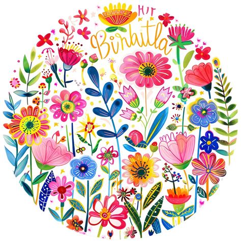 Premium Photo A Circle Of Flowers And Plants With The Word Daint On It