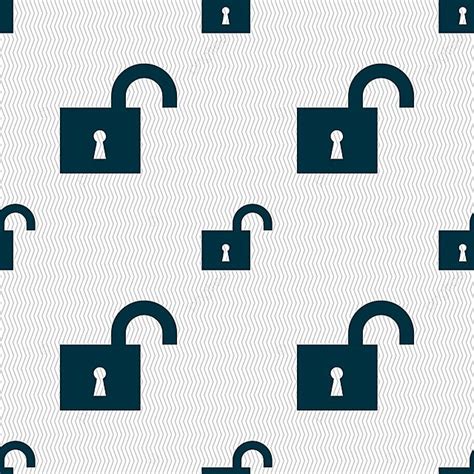 Geometric Texture Seamless Pattern Of Open Lock Icon Signvector Design Vector Protecting