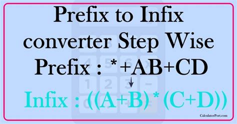 Infix To Prefix Converter Best Online Tool Calculatorport