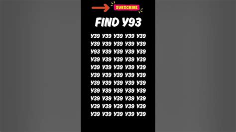 Eyes Test Spot The Number Y93 Within 5 Seconds Shorts Viral Ytshorts Youtube