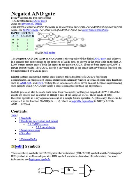 nand gate pdf logic gate boolean algebra