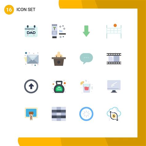 Stock Vector Icon Pack Of 16 Line Signs And Symbols For Message Email