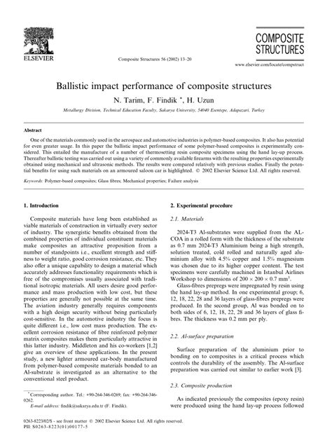Pdf Ballistic Impact Performance Of Composite Structures