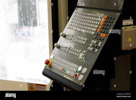 Control Panel Of 5 Axis Metalworking CNC Machine Selective Focus Stock Photo Alamy